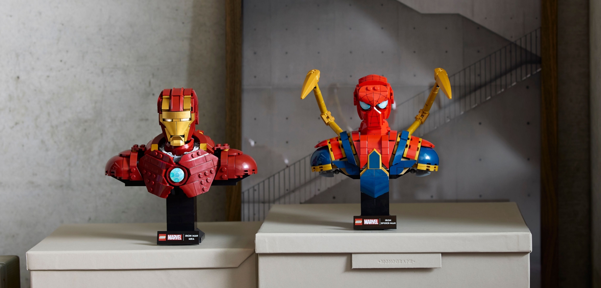 Mini Busts Revealed - LEGO Marvel Iron Man & Iron Spider-Man